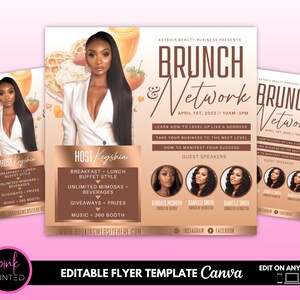 Editable Brunch Flyer, Networking Flyer, Women's Empowerment Flyer ...