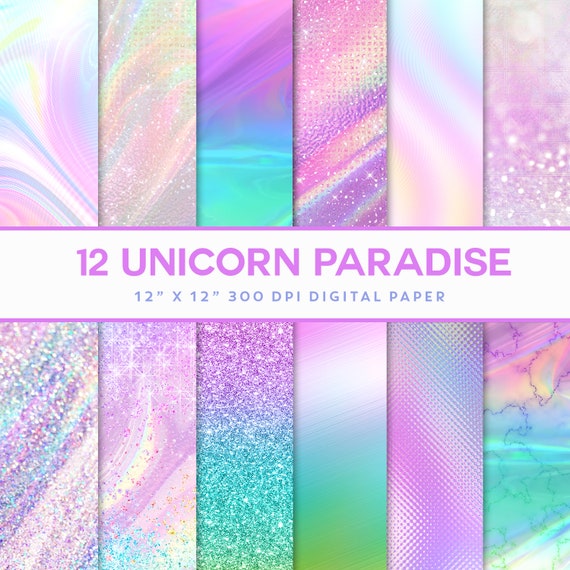 16 Seamless Bright Iridescent Digital Papers 12x12 300 dpi commercial ...