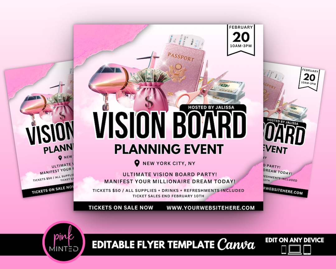 Networking Flyer, Women's Empowerment Flyer, Vision Board Party, Womens ...