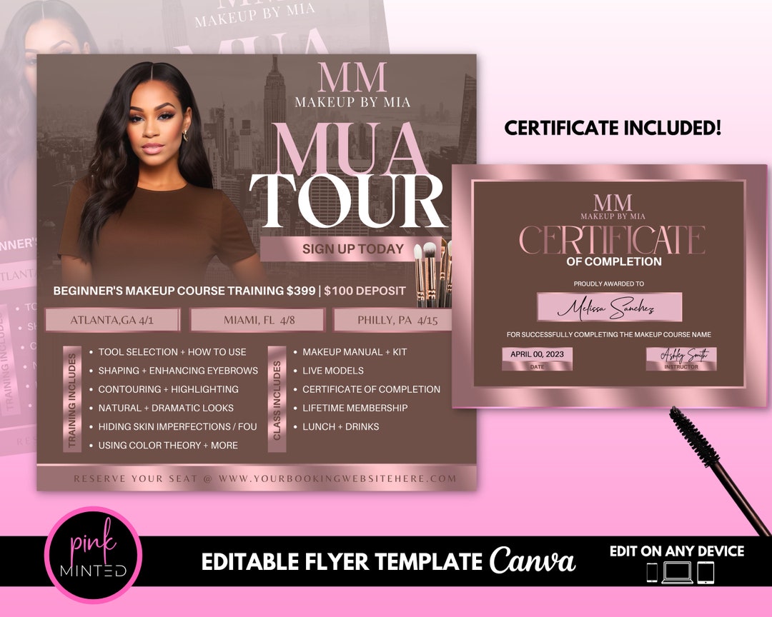 MUA TRAINING FLYER, Makeup Training Flyer, Lash Training Course, Canva ...