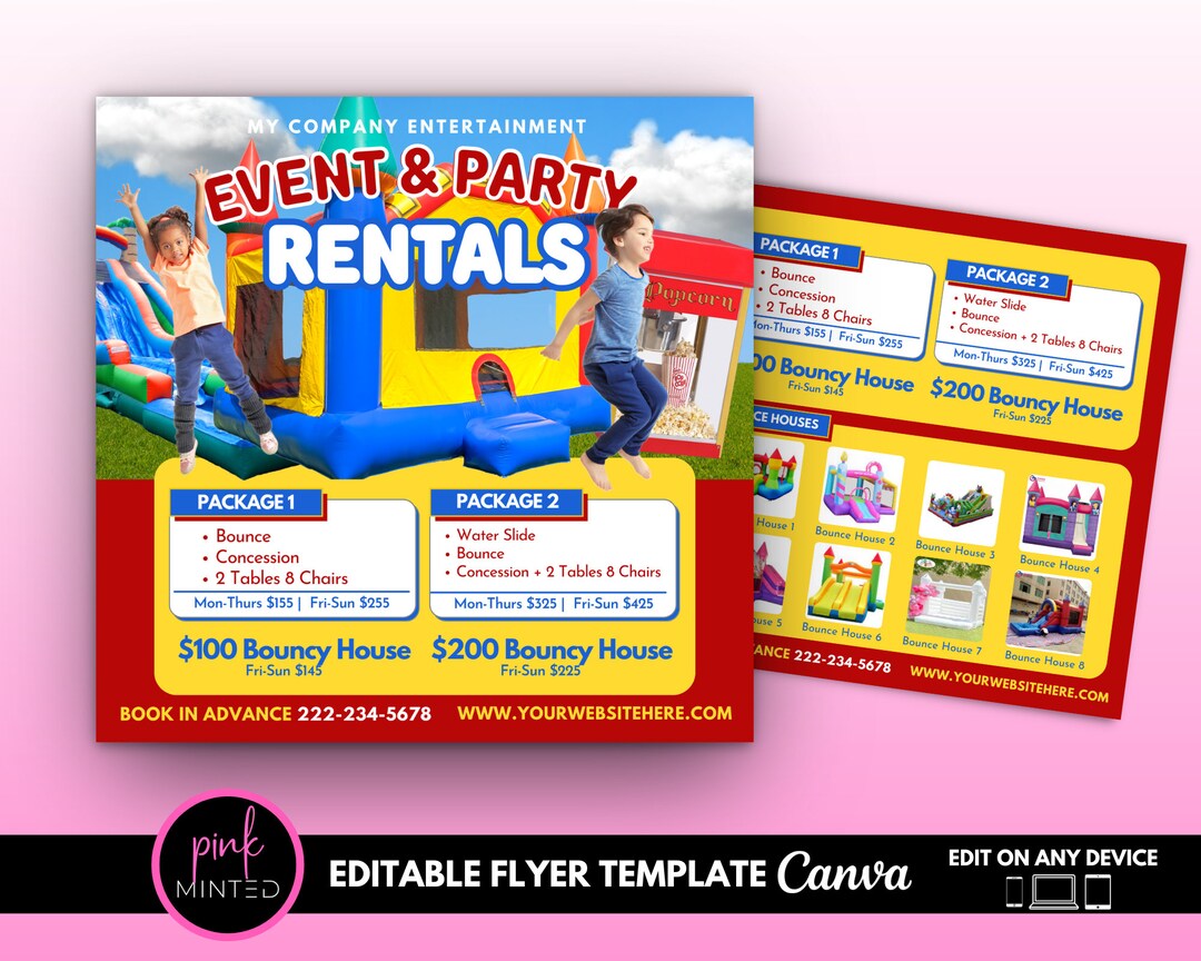 ANIMATED PARTY FLYER, Bouncy House Flyer, Bounce House Flyer, Party ...