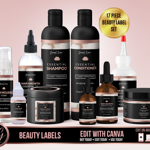 Editable Product Label Beauty Product Packaging Printable | Etsy