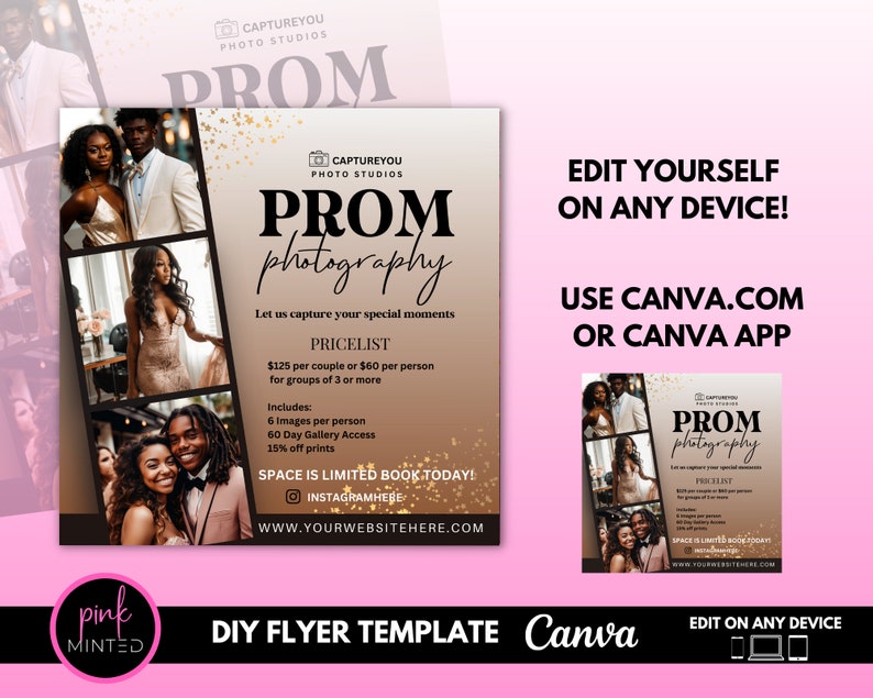 DIY Photography Flyer Prom Photography Flyer Prom 2023 Prom - Etsy