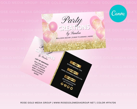 Business Card Template Party Business Dessert Business Card | Etsy
