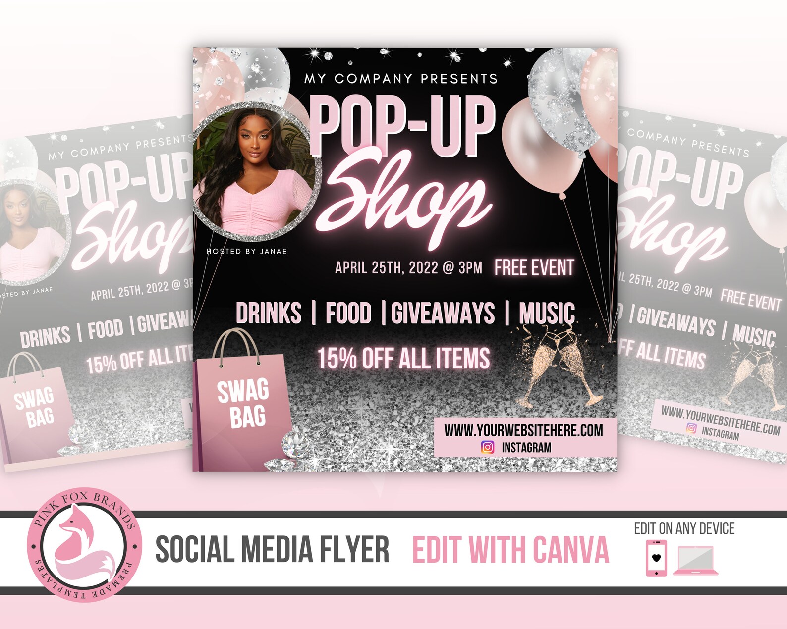 Pop up Shop Flyer Event Flyer Sip and Shop Flyer Boutique - Etsy