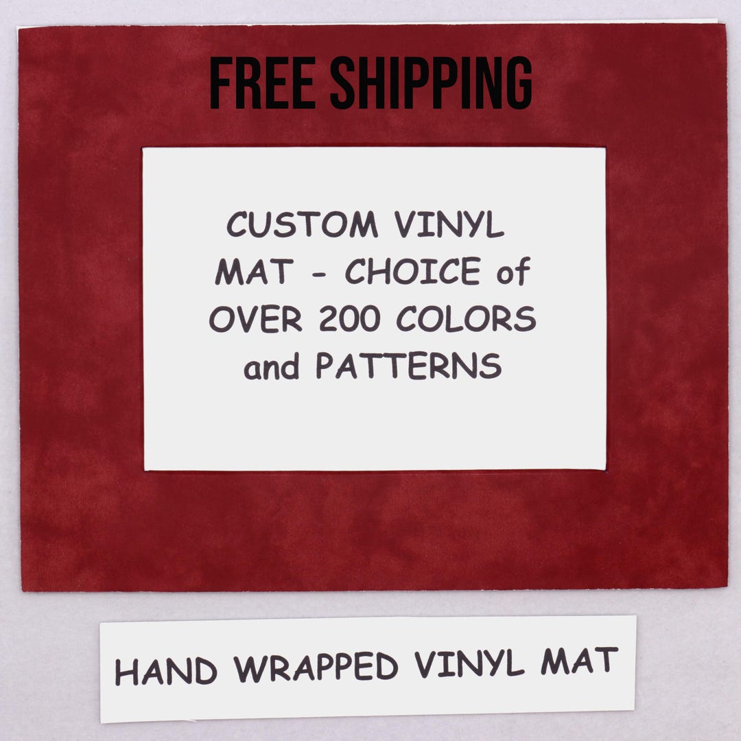 Picture Frame Mat Board, Red Colors and Patterns, Hand Wrapped Mat and ...