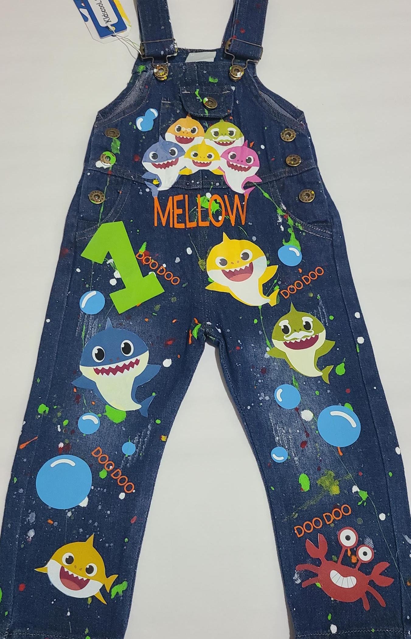 Baby Shark Overall Birthday Outfit - Etsy