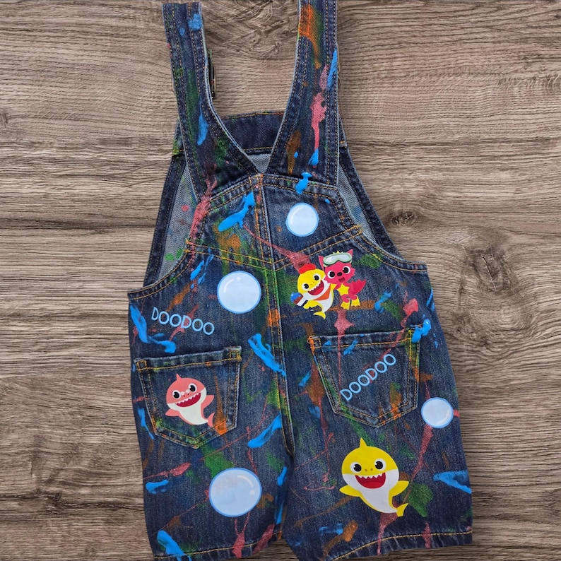 Baby Shark Overall Birthday Outfit - Etsy