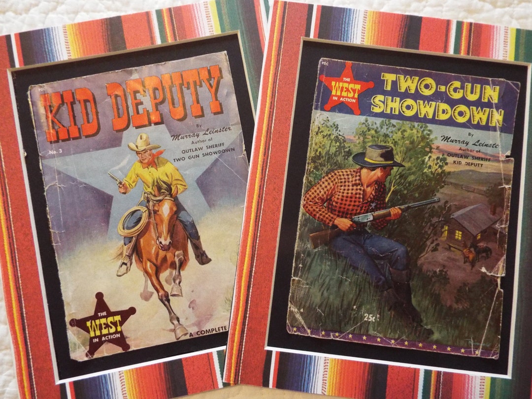 Vintage 1950's Western Cowboy Book Covers Matted for Framing - Etsy
