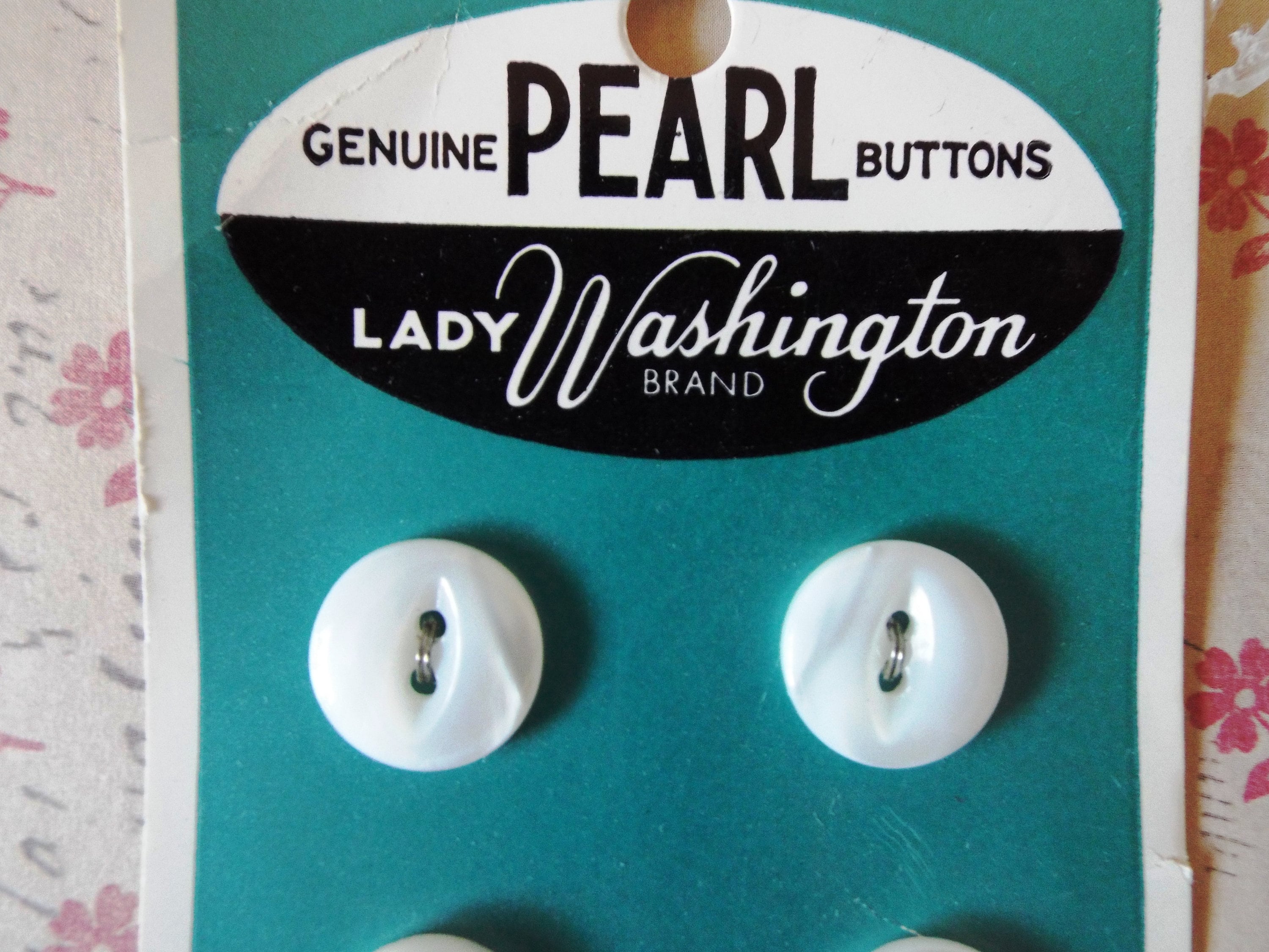 Vintage Genuine Pearl Buttons Lady Washington Brand Set of 4 - Etsy