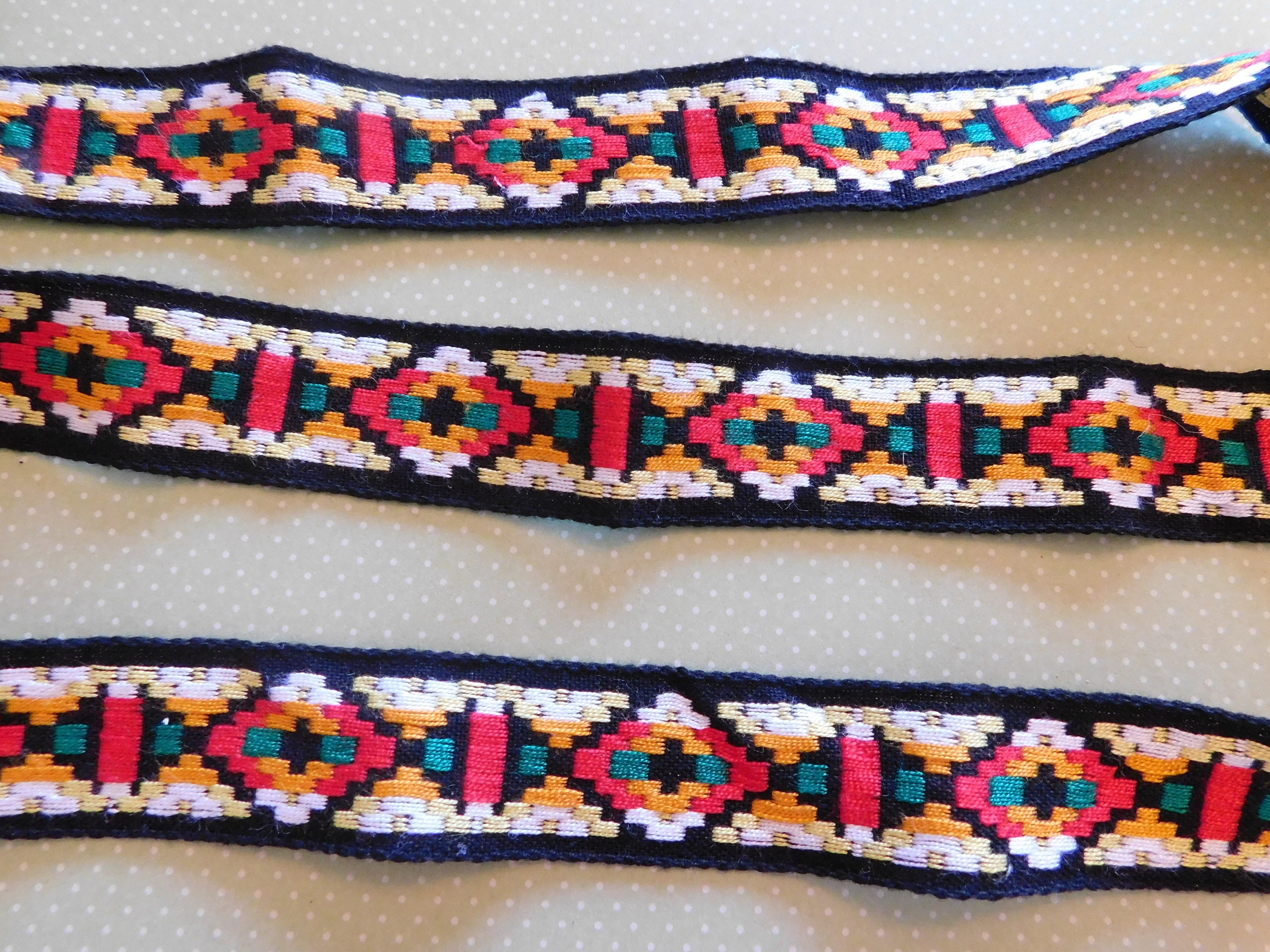 Vintage 1970's Ethnic Native Jacquard Cotton Sewing Trim Hat Trim Dress ...