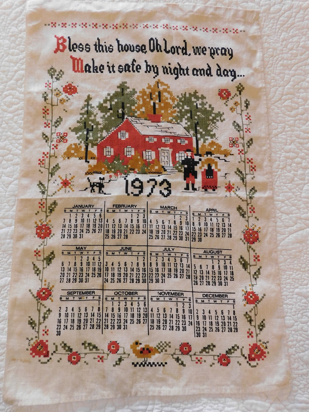 1973 Vintage Linen Calendars - Etsy
