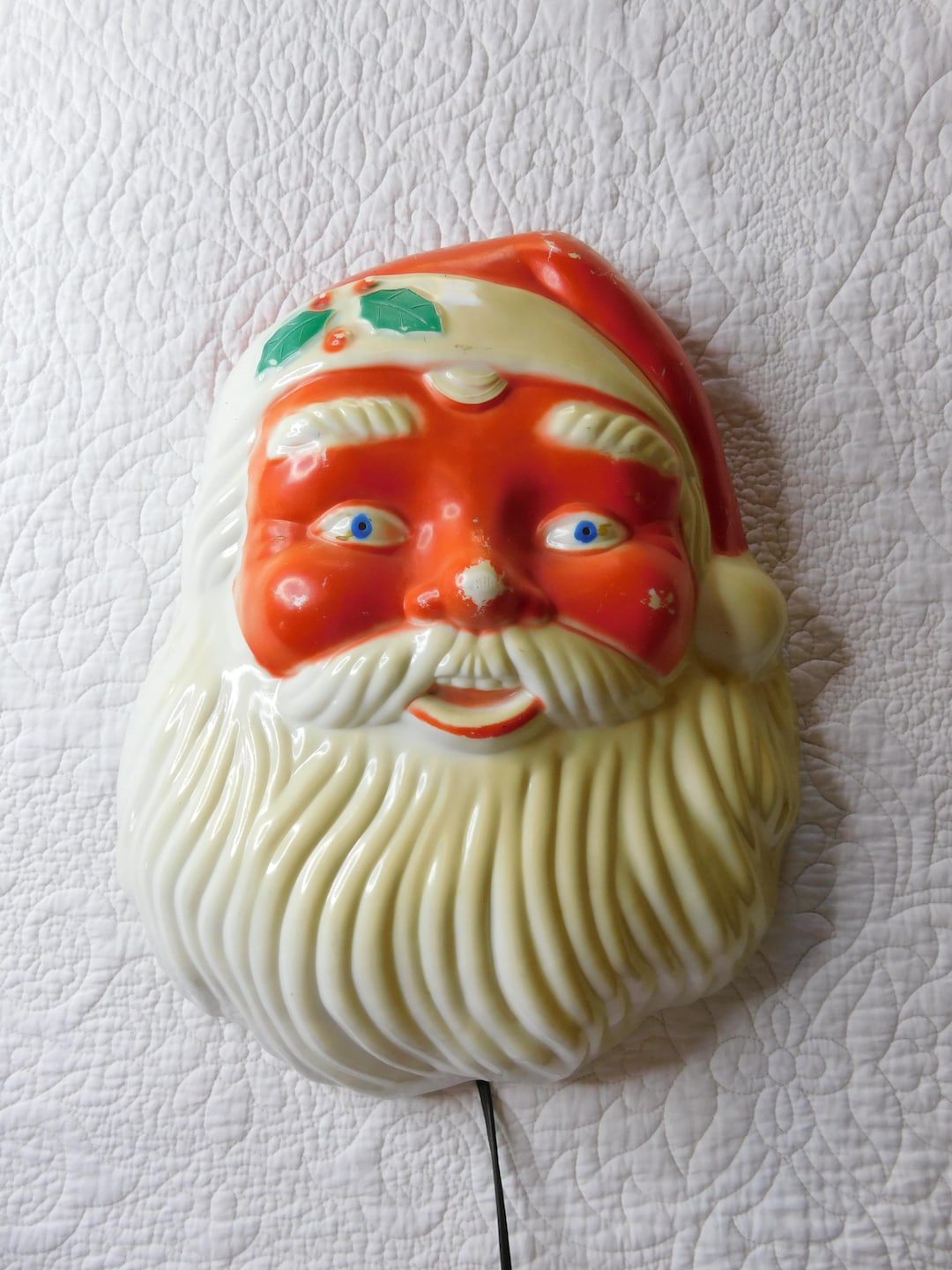Vintage Noma Santa Clause Wall Light Blow Mold Sant's Lighted Christmas ...