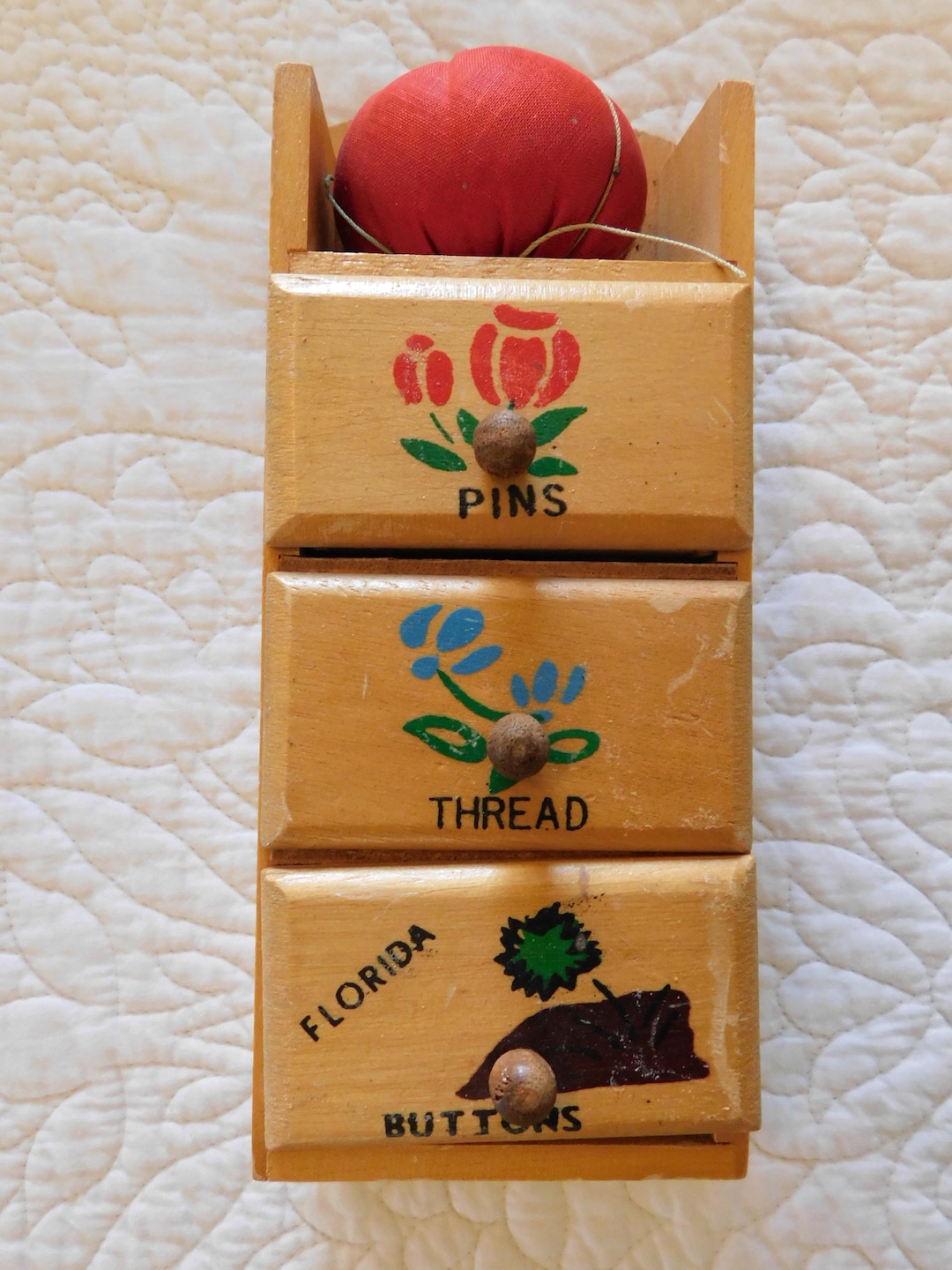 Vintage Sewing Souvenir Box Sewing Notions Florida Souvenir Sewing ...