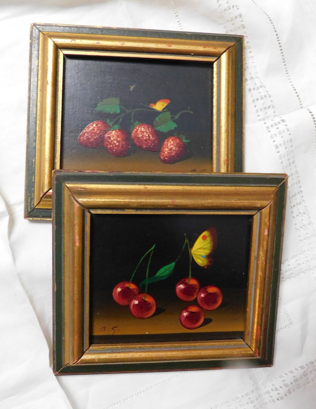 Vintage Fruit Still Life Paintings 1960's Oil Paintings - Etsy