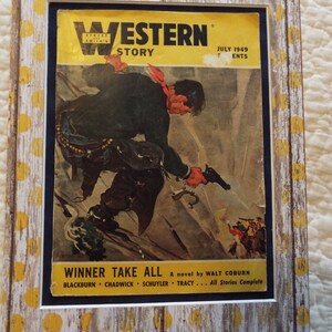 Pair of Vintage Western Novel Covers Cowboy Cowgirl Artwork Matted - Etsy