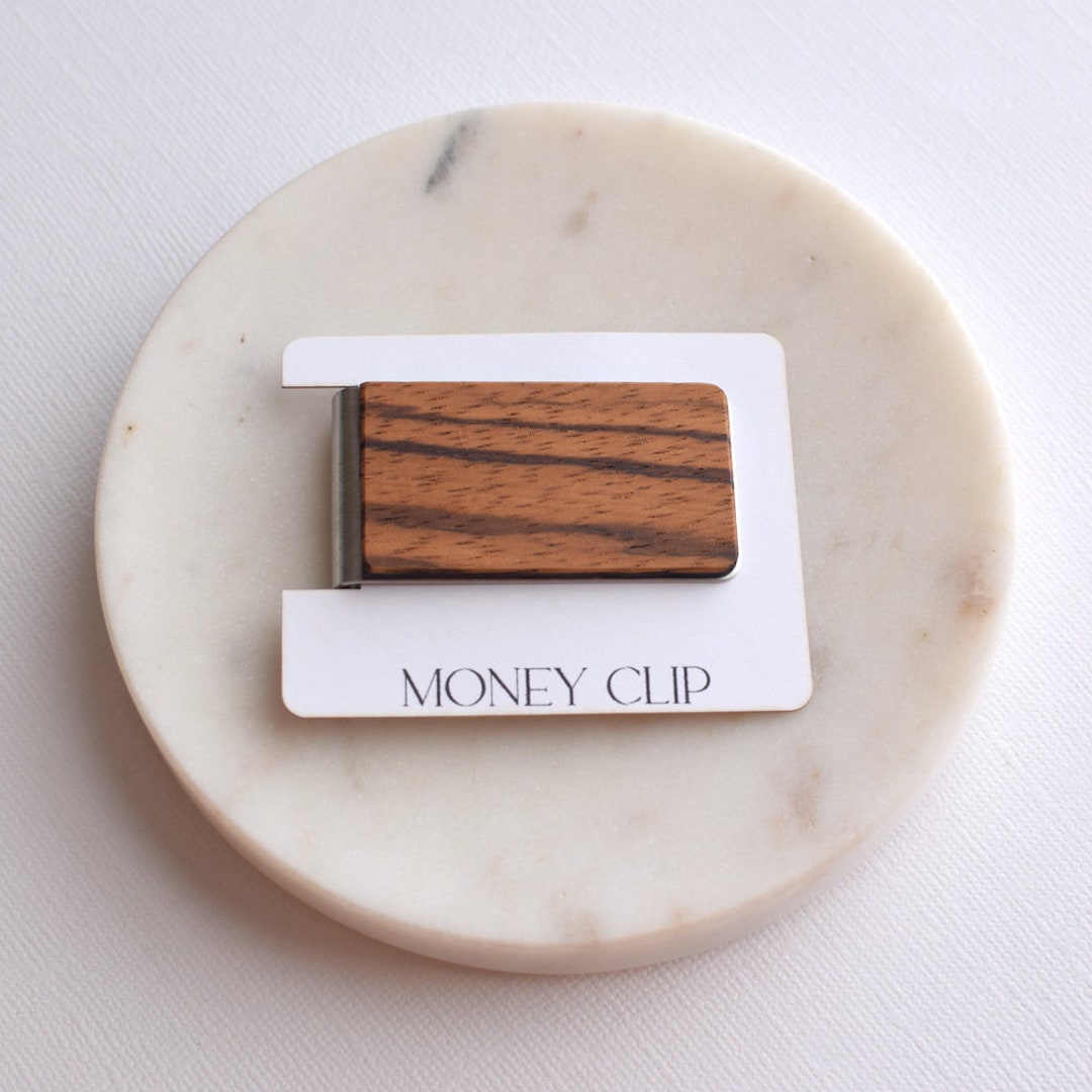 Zebra Wood Money Clip, Wallet, Wood Fathers Day Gift, Gift for Dad, Dad ...