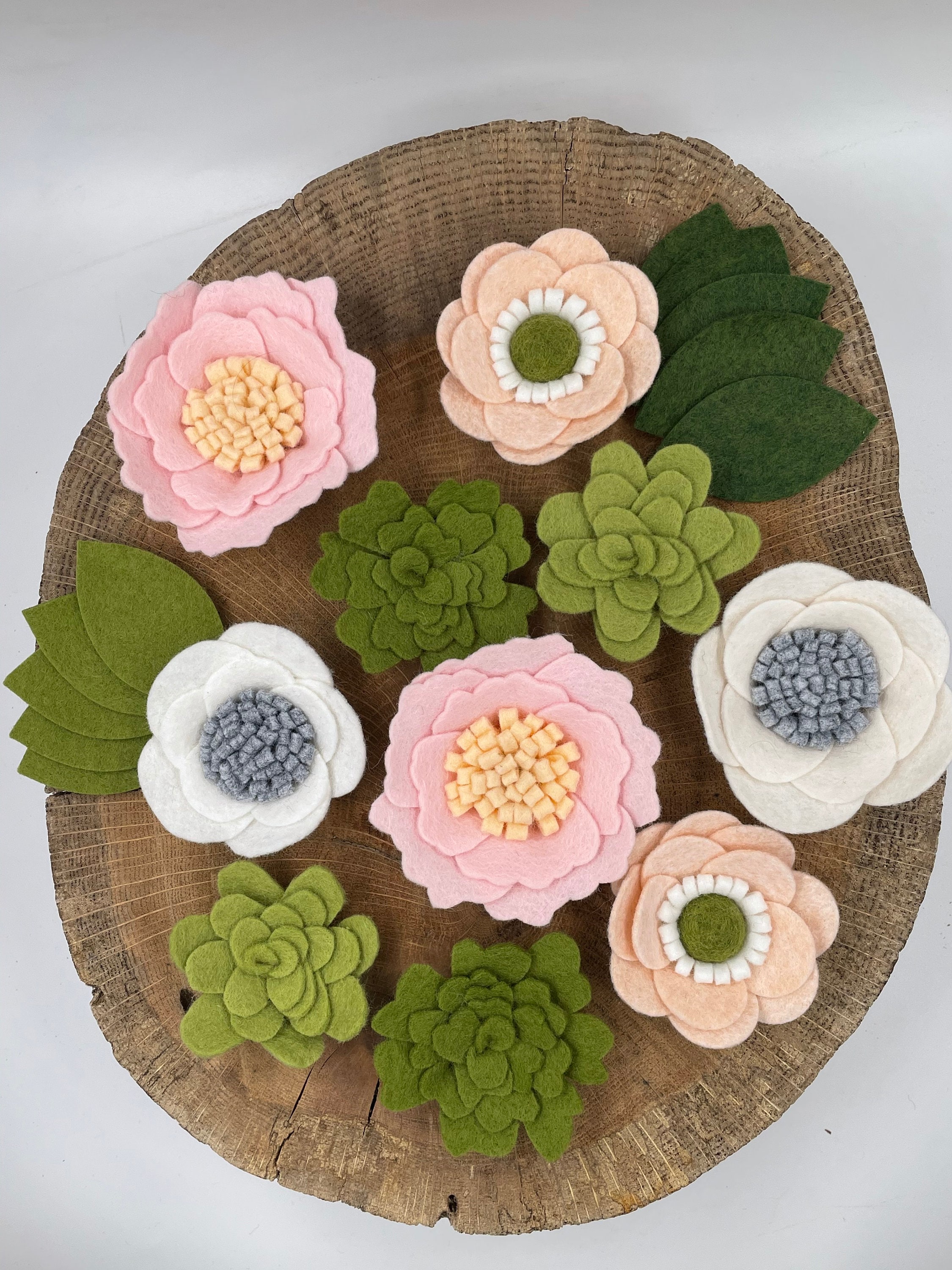 Filz Blumen Boho Filz Blumen Wollfilz Blumen lose Filz - Etsy.de