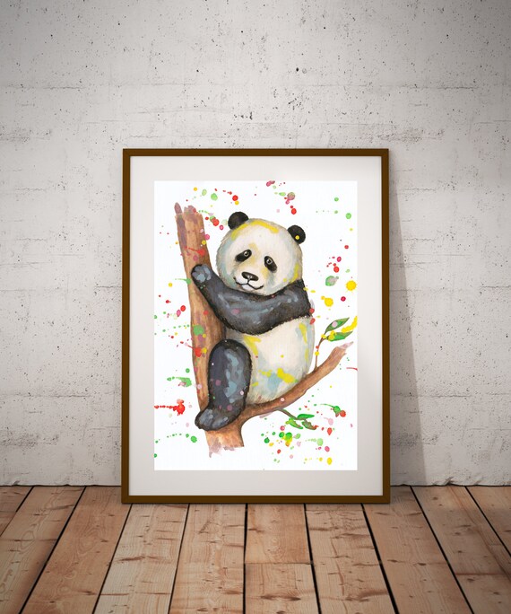 Panda Print Panda Posteranimal Printhandmade Art | Etsy