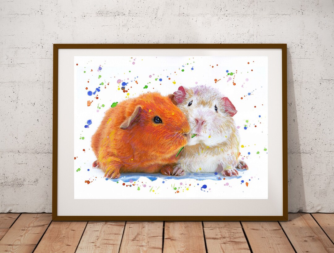 Hamster Print, Couple Hamsters Poster, Pet Print, Animal Print ...