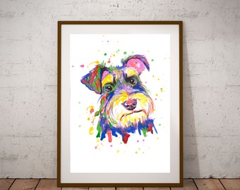 Dog Print, Dog Poster,nursery Print, Art Print, Drawing, Watercolor ...