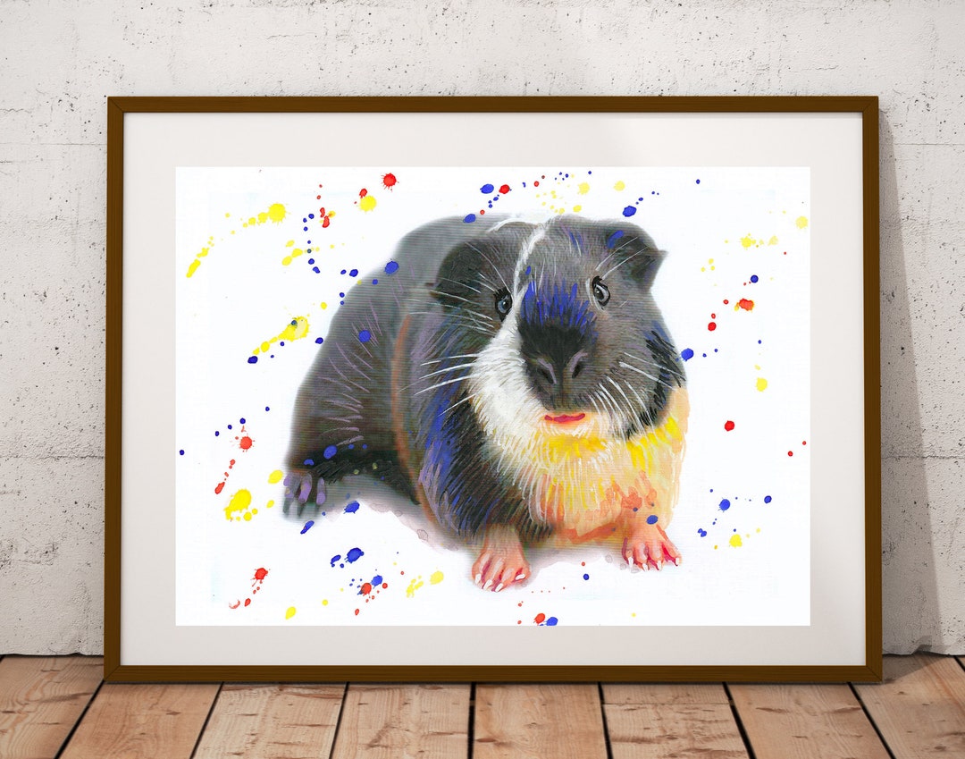 Guinea Pig Print, Guinea Pig Poster, Pet Print, Animal Print, Handmade ...