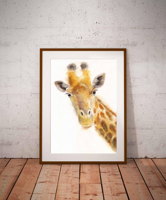 Giraffe Print Giraffe Posteranimal Printhandmade Art - Etsy