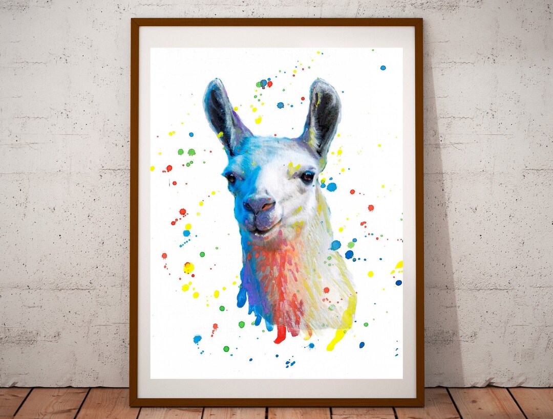 Lama Print, Lama Poster, Animal Print, Giclee Print, Handmade, Nursery ...