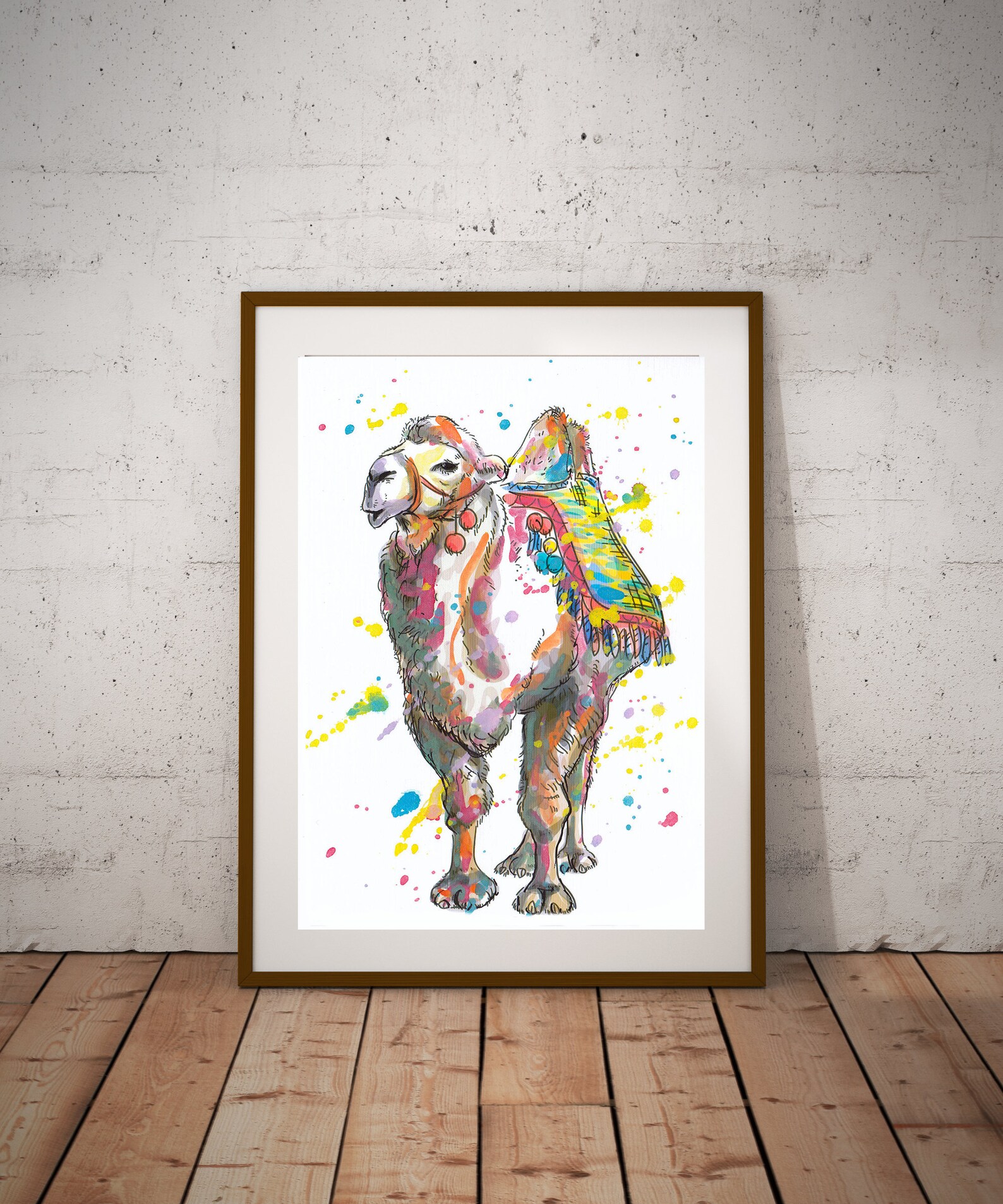 Camel Print Dromedary Poster Animal Print Handmade - Etsy