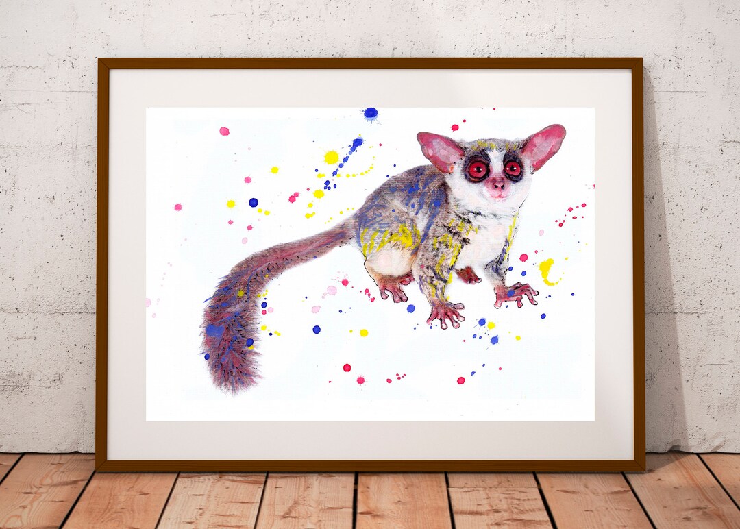 Bush Baby Print, Galago Poster, Bush Baby Print, Painted, Watercolor ...