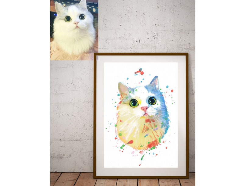 Personalized Cat Portrait Custom Cat Portrait Cat - Etsy