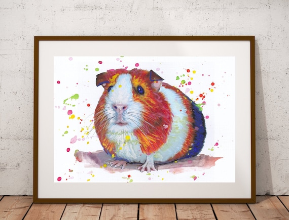 Guinea Pig Print Guinea Pig Poster Pet Print Animal Print | Etsy