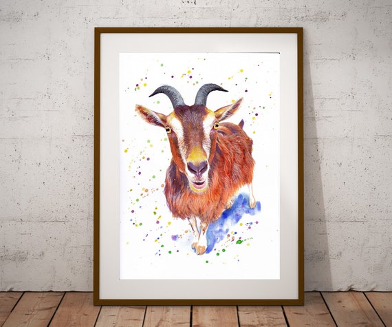 Goat Print Goat Posternursery Print Animal Print Drawing | Etsy