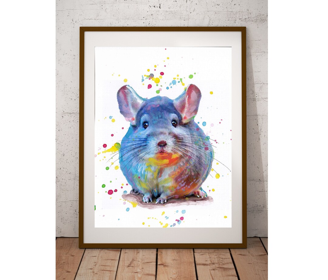 CHINCHILLA Print, Chinchilla Poster,animal Print, Handmade, Nursery ...