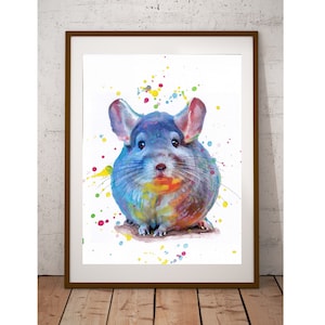CHINCHILLA Print Chinchilla Posteranimal Print Handmade - Etsy