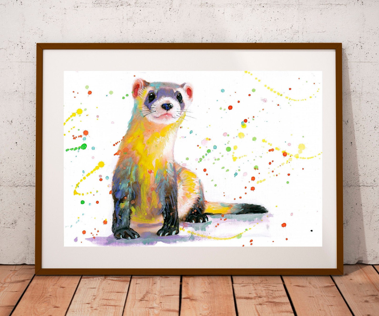 Ferret Print, Polecat Print, Ferret Poster, Animal Print, Handmade ...