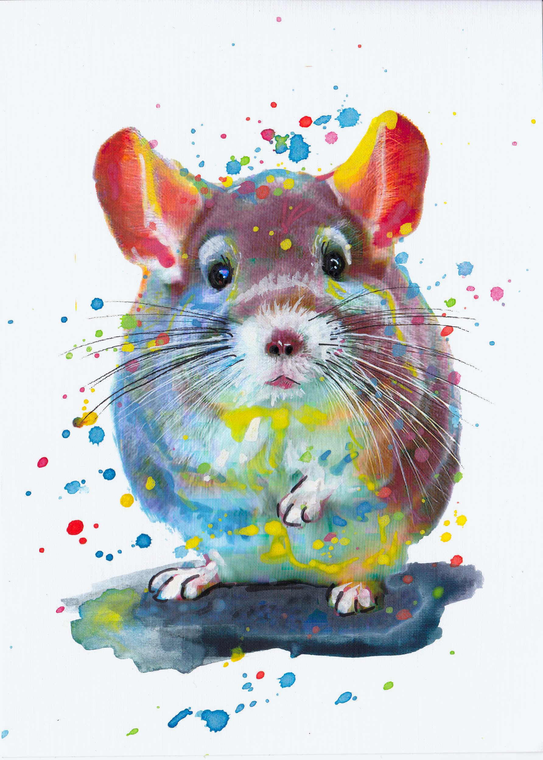 CHINCHILLA Print, Digital Print,animal Print, Handmade, Nursery ...