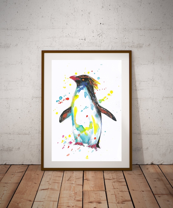 PENGUIN Print Penguin Posteranimal Print Handmade Nursery | Etsy