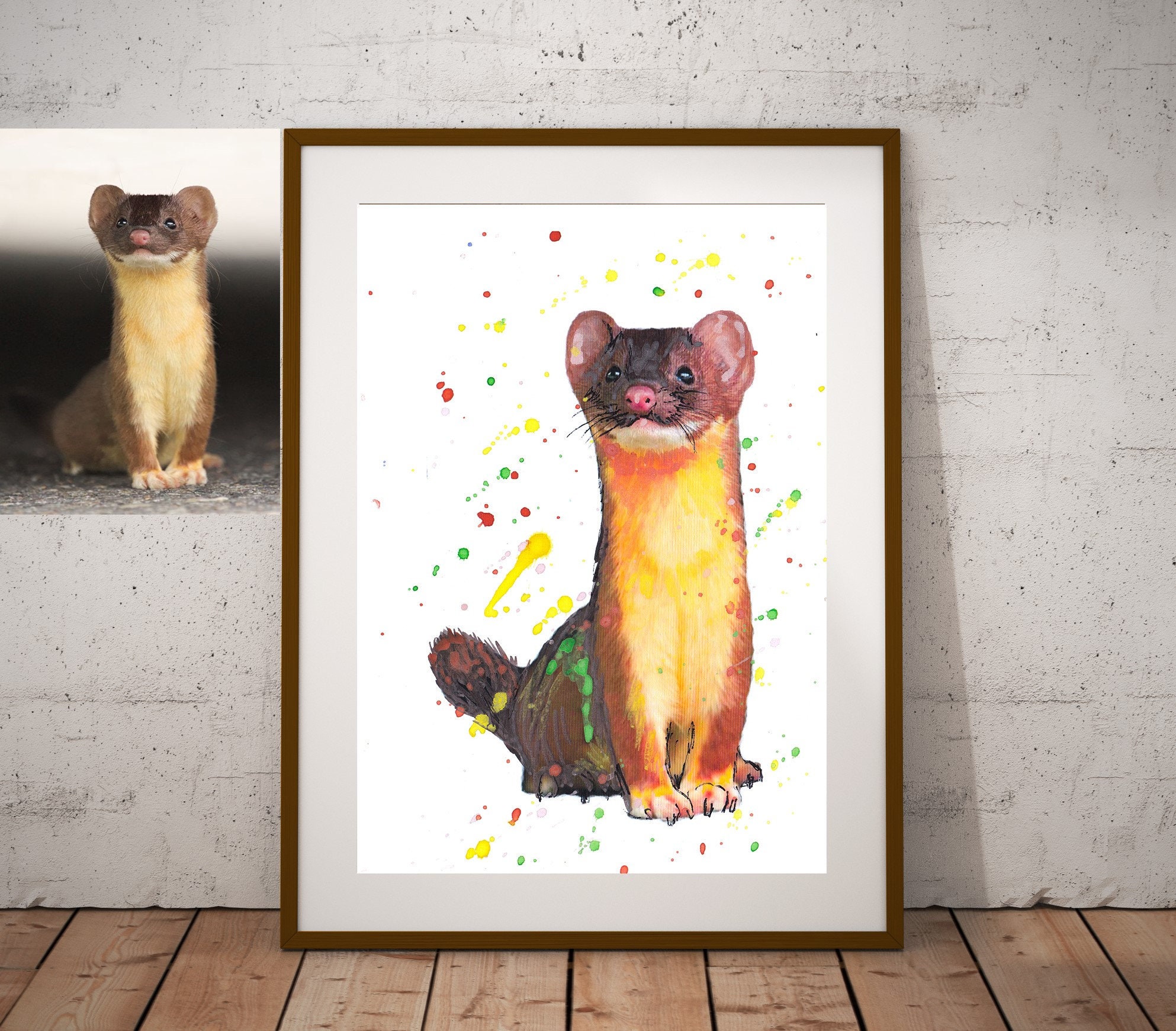 Weasel Print Weasel Poster Animal Print Handmade Nursery | Etsy