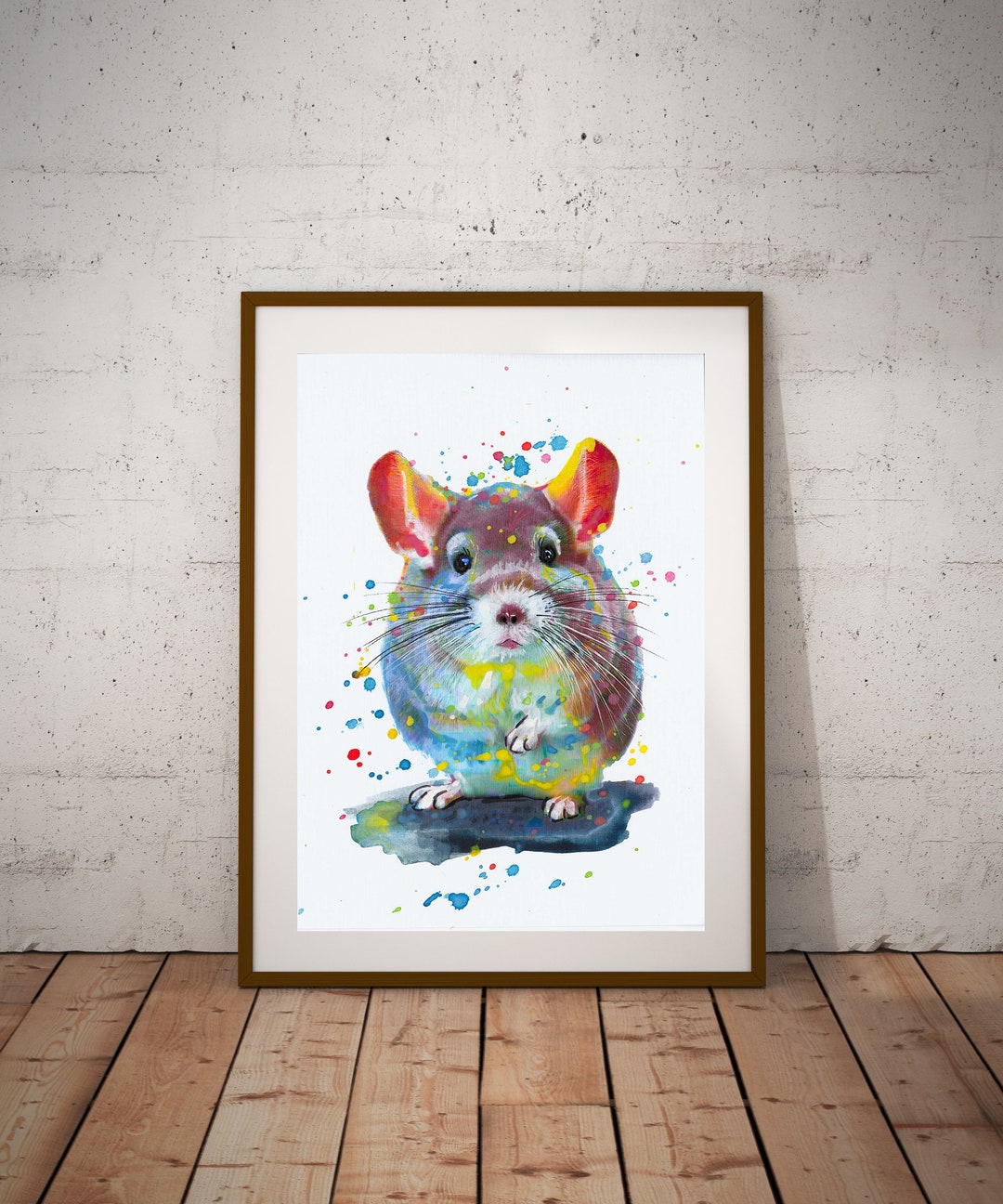 CHINCHILLA Print, Chinchilla Poster,animal Print, Handmade, Nursery ...