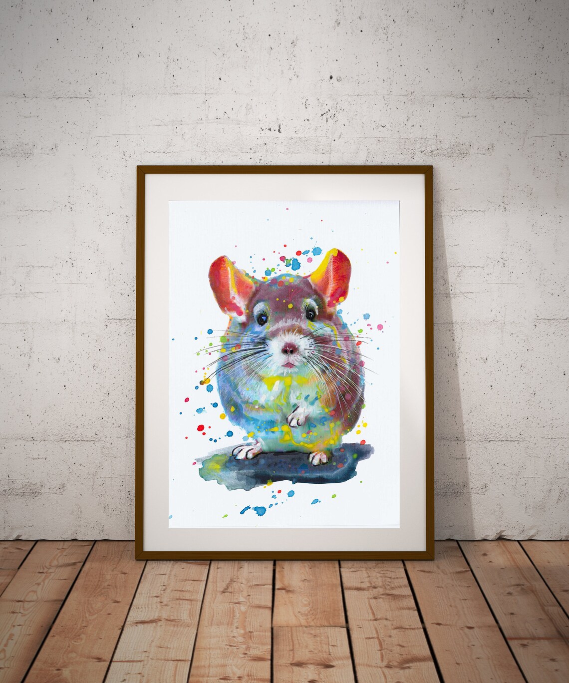 CHINCHILLA Print, Digital Print,animal Print, Handmade, Nursery ...