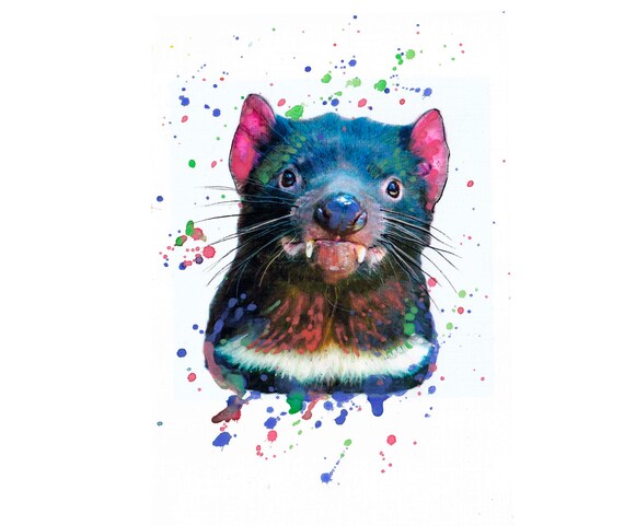 Tasmanian Devil Print Digital Poster Animal Print Handmade - Etsy