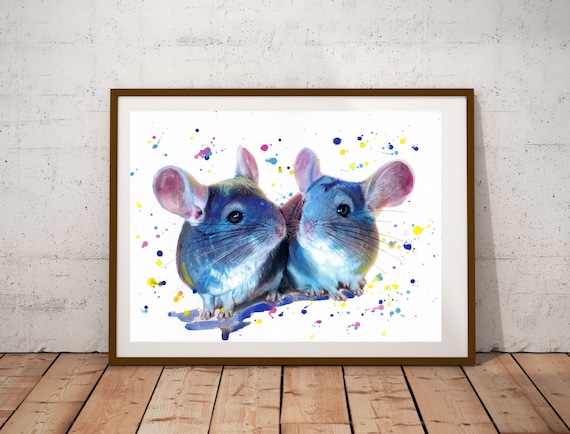 CHINCHILLA Print 2 Chinchilla Poster Animal Print Handmade - Etsy