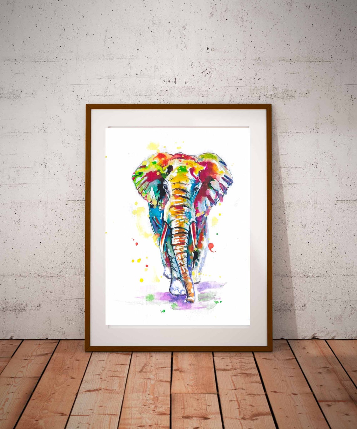 Elephant Print Elephant Posteranimal Print Handmade Art - Etsy
