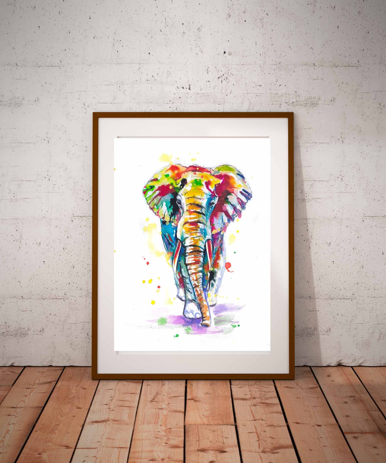 Elephant Print Elephant Posteranimal Print Handmade Art - Etsy