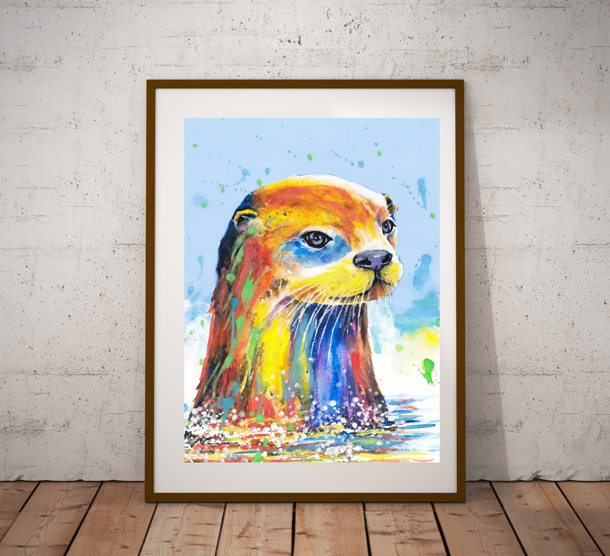 Otter Print Otter Poster Animal Print Handmade Nursery | Etsy