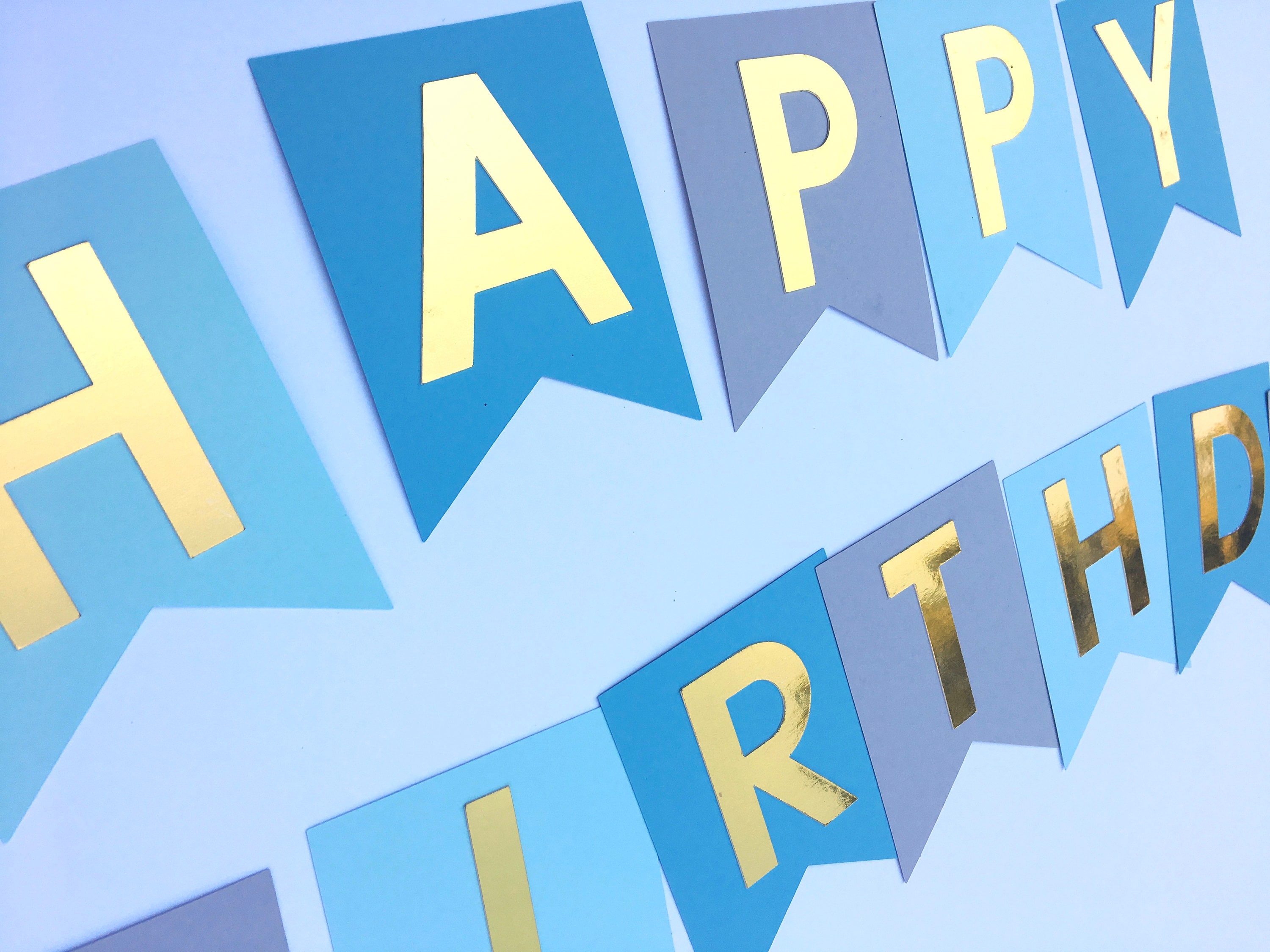 Banner de cumpleaños Ombre feliz cumpleaños Banner primer | Etsy