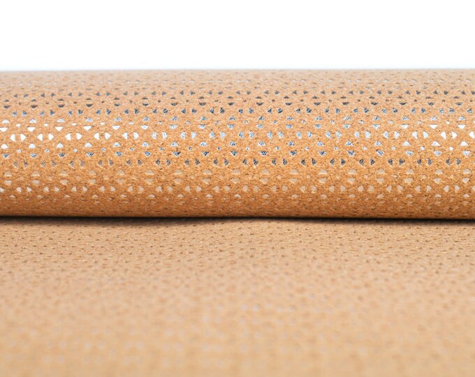 Natural Cork Fabric With Laser Cutout Effect and Silver Backing COF-466 ...