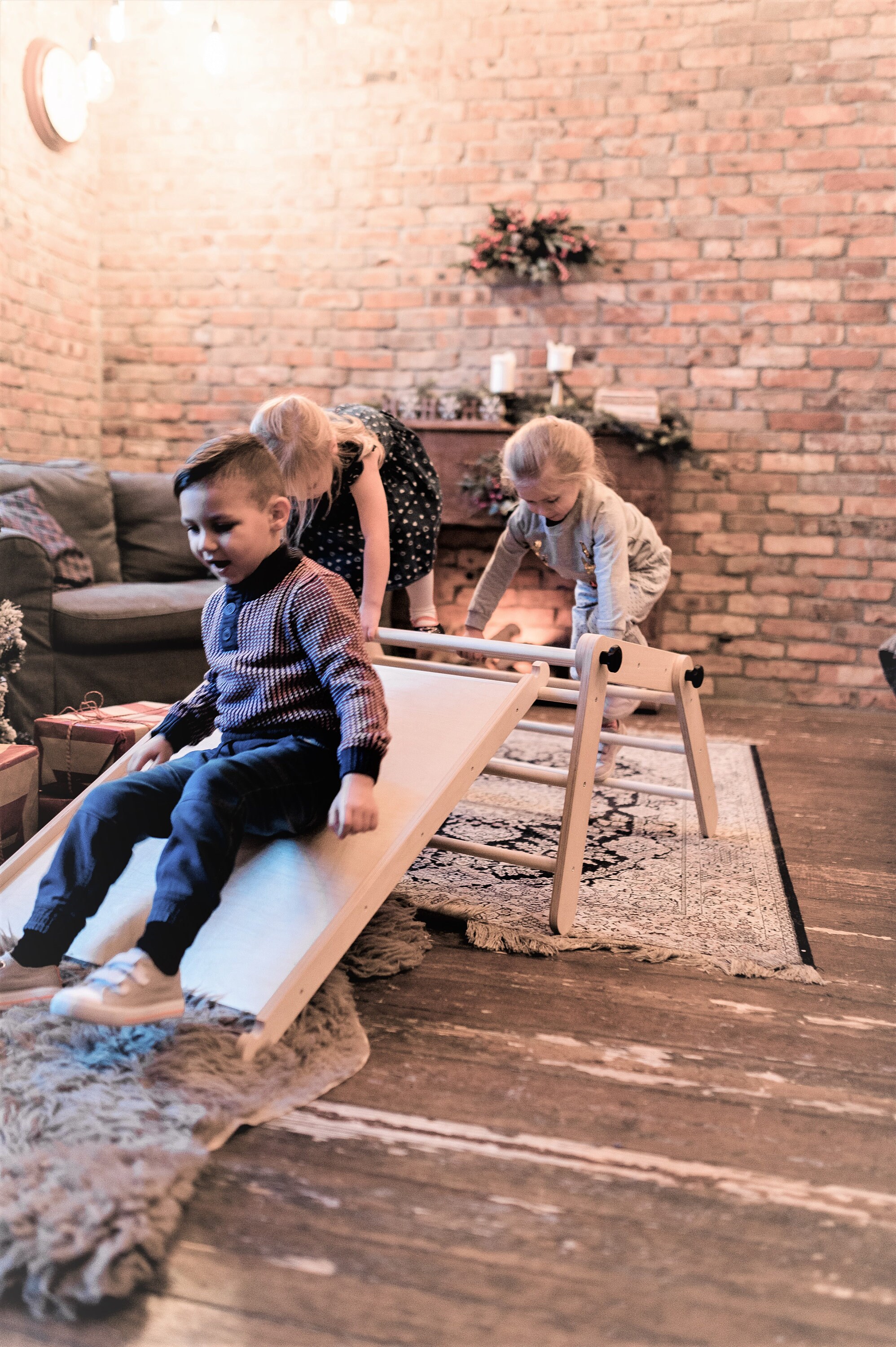 Natural ZUZU climbing Triangle, sliding ramp, climbing ramp and Swedish ...