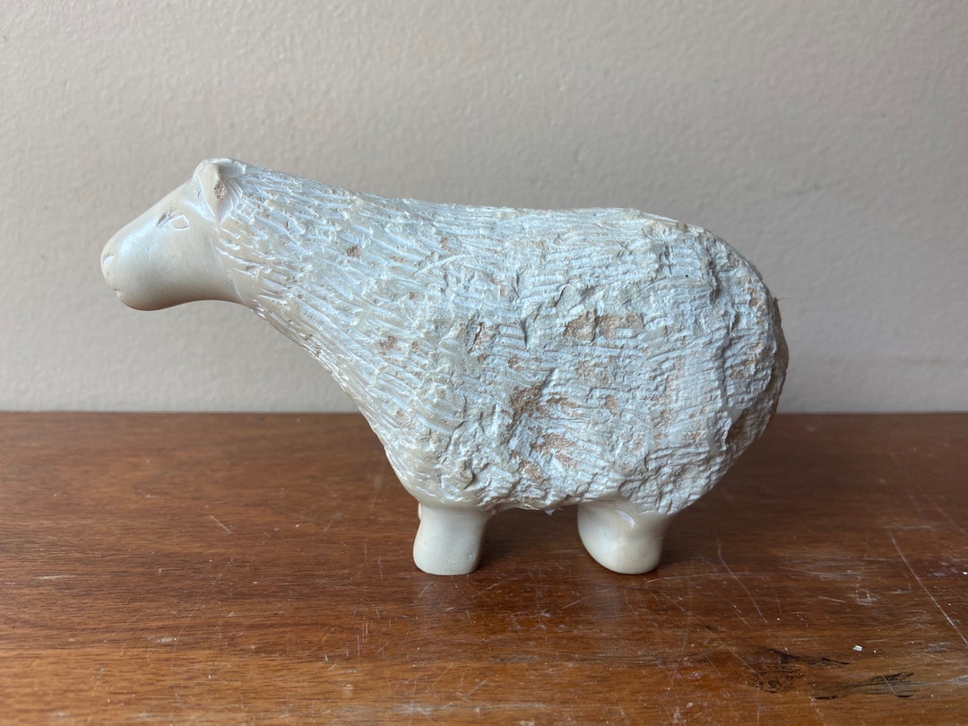 Soapstone Sheep Statue, Vintage Stone Figurine, Farmhouse Decor, Sheep ...